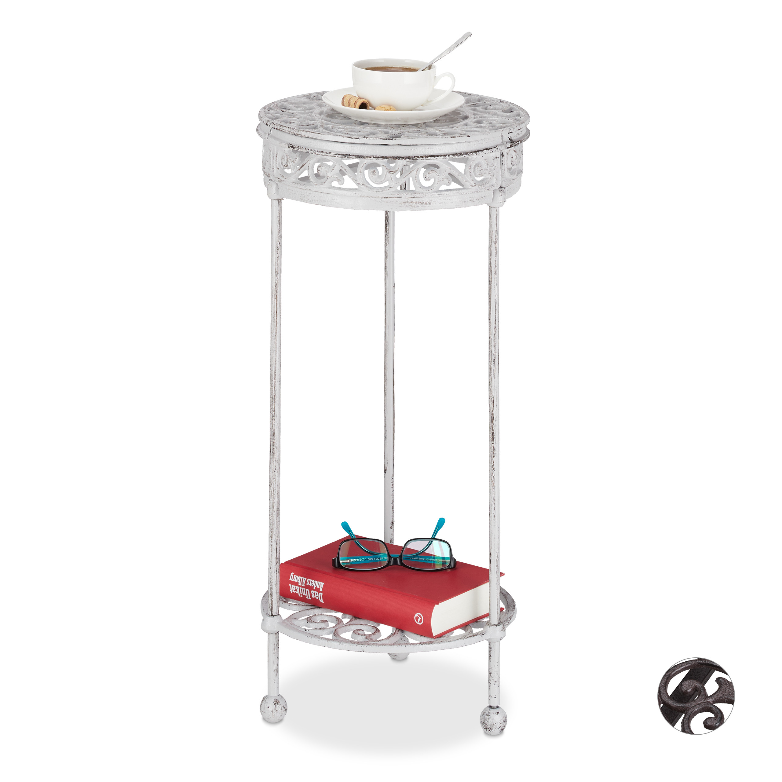 Tavolino tavolino in ghisa tavolino decorativo ripiano divano tavolo da balcone tavolo da fiori